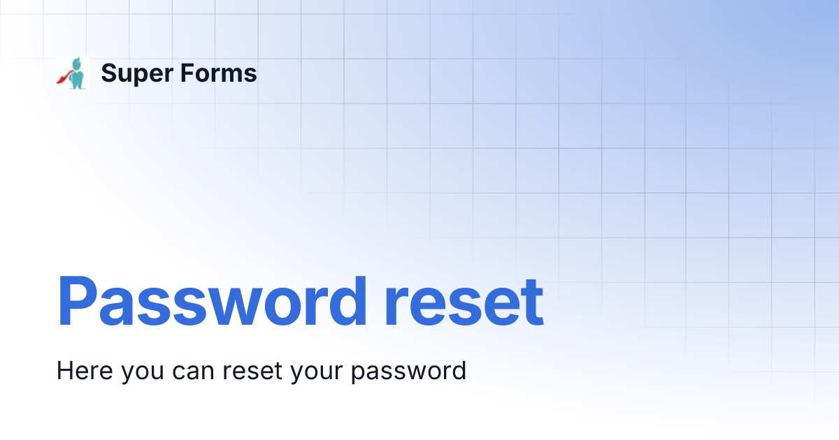 Password reset | Super Forms