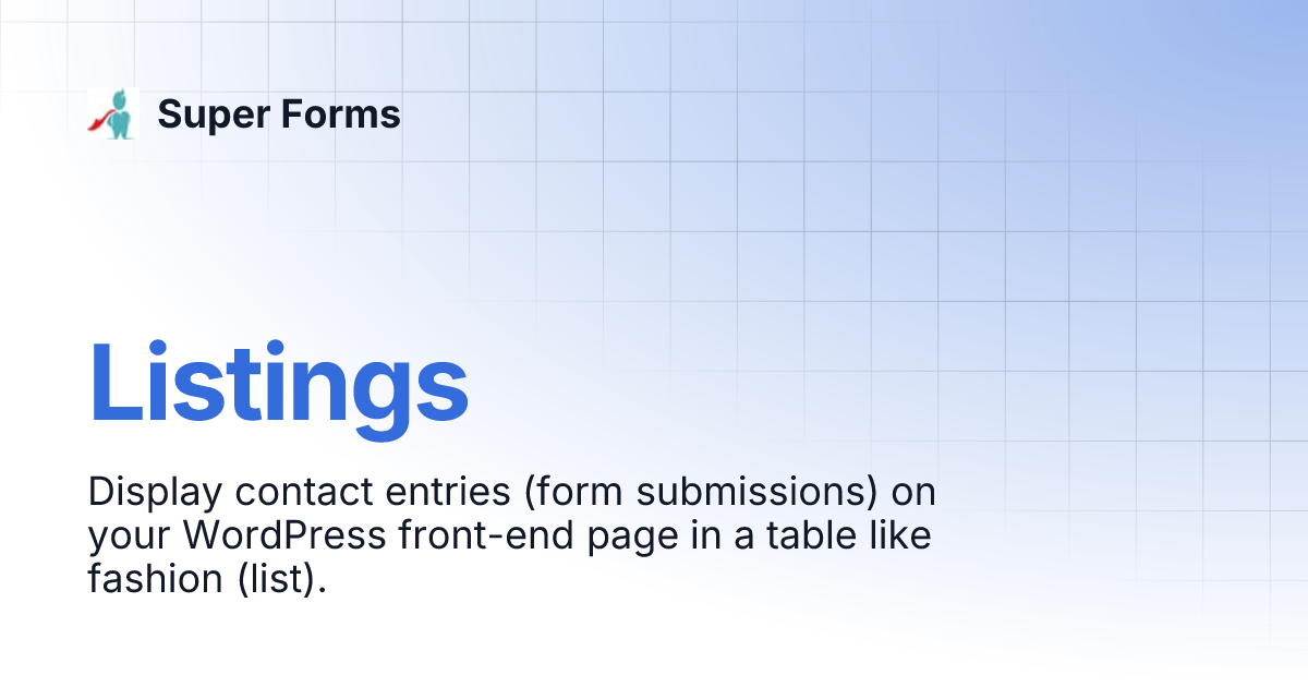 Listings | Super Forms