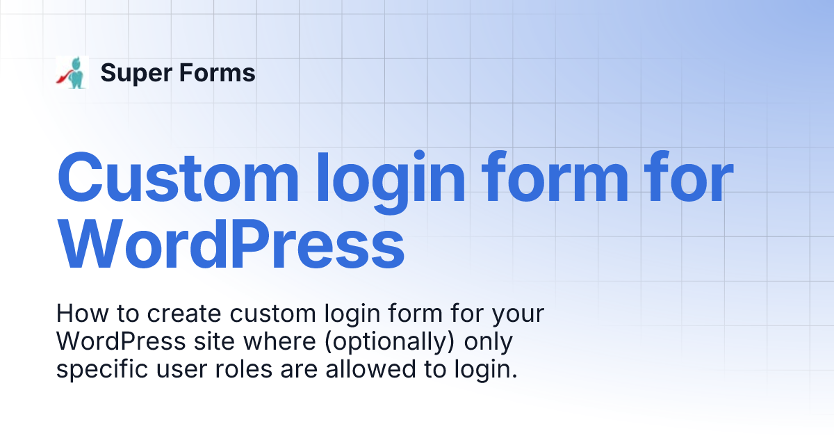Custom login form for WordPress | Super Forms