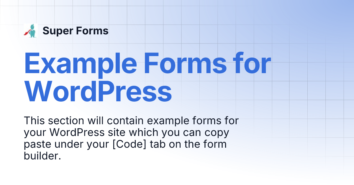 Example Forms For Wordpress Super Forms
