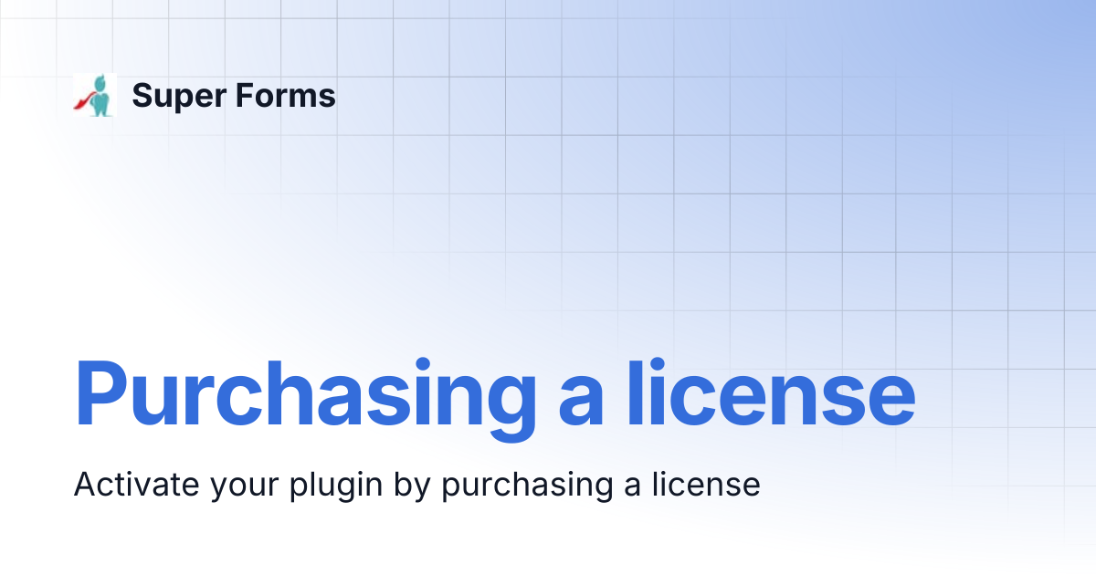 Purchasing a license | Super Forms
